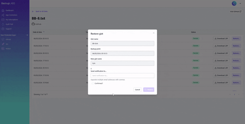 How To Restore An Individual Github Gist Support Portal